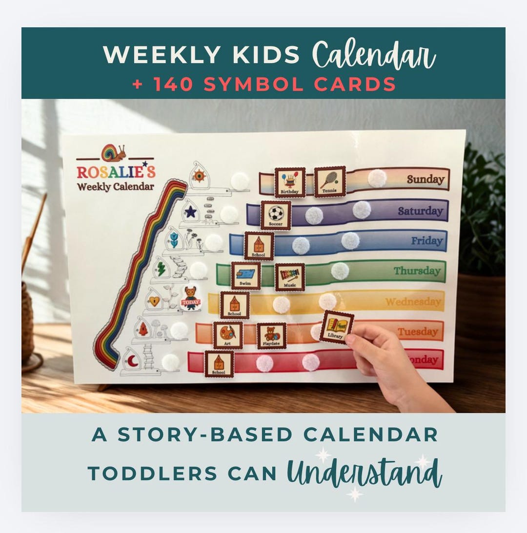 Kids Visual Weekly Calendar + Days of the Week Storybook | Routine ...