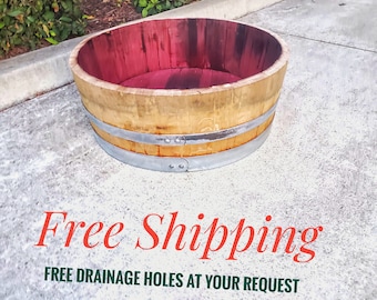 1/2 Wine Oak Barrel Planter With Legs/ Handmade - Etsy