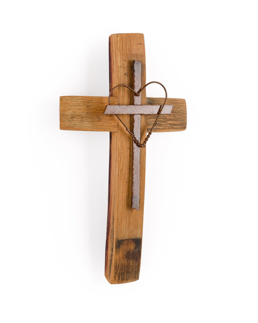 Wine Barrel Cross W/ Heart Rustic 10'',14'',18'' - Etsy