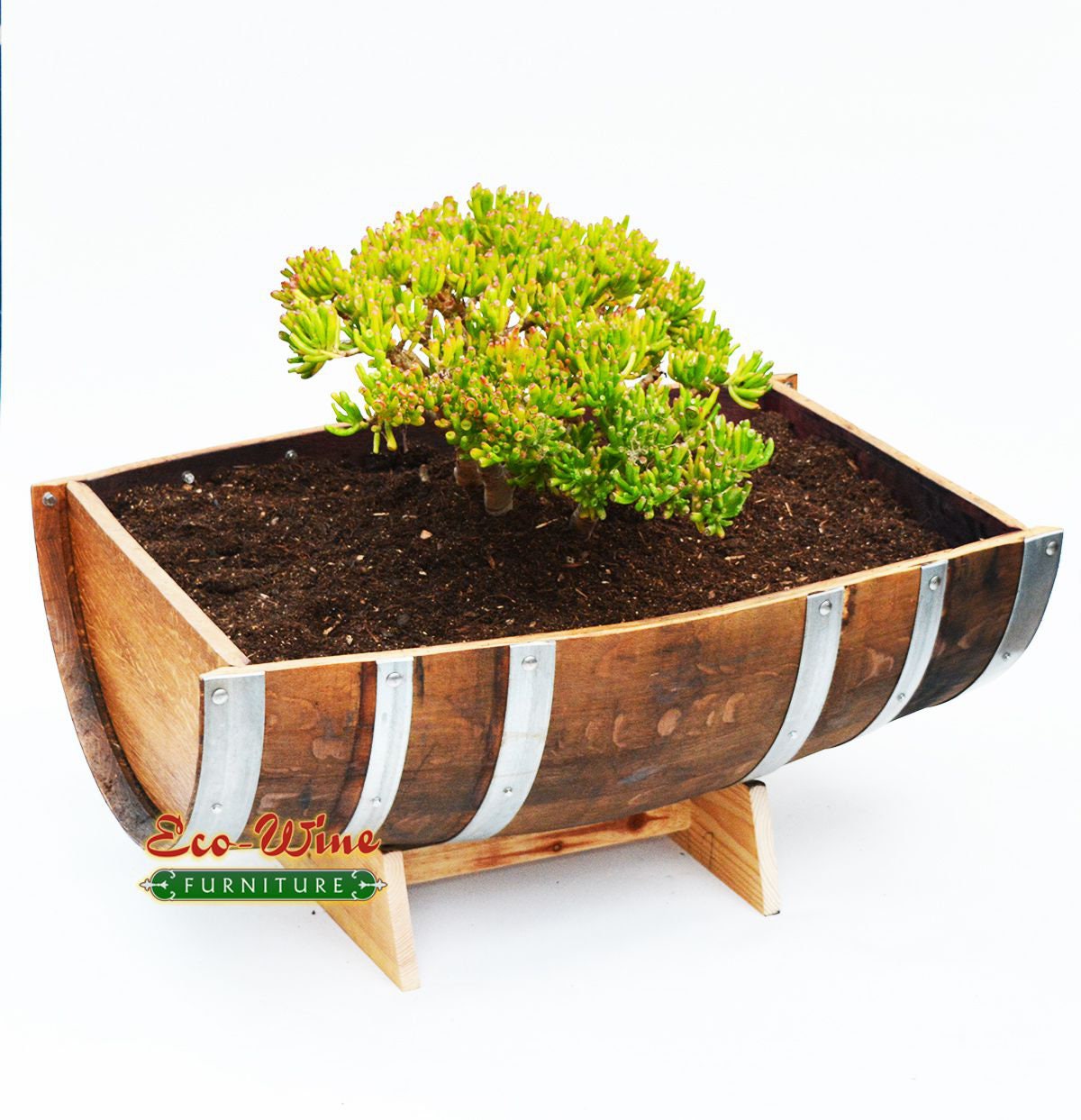 Wine Barrel Trough Half Planter - Etsy