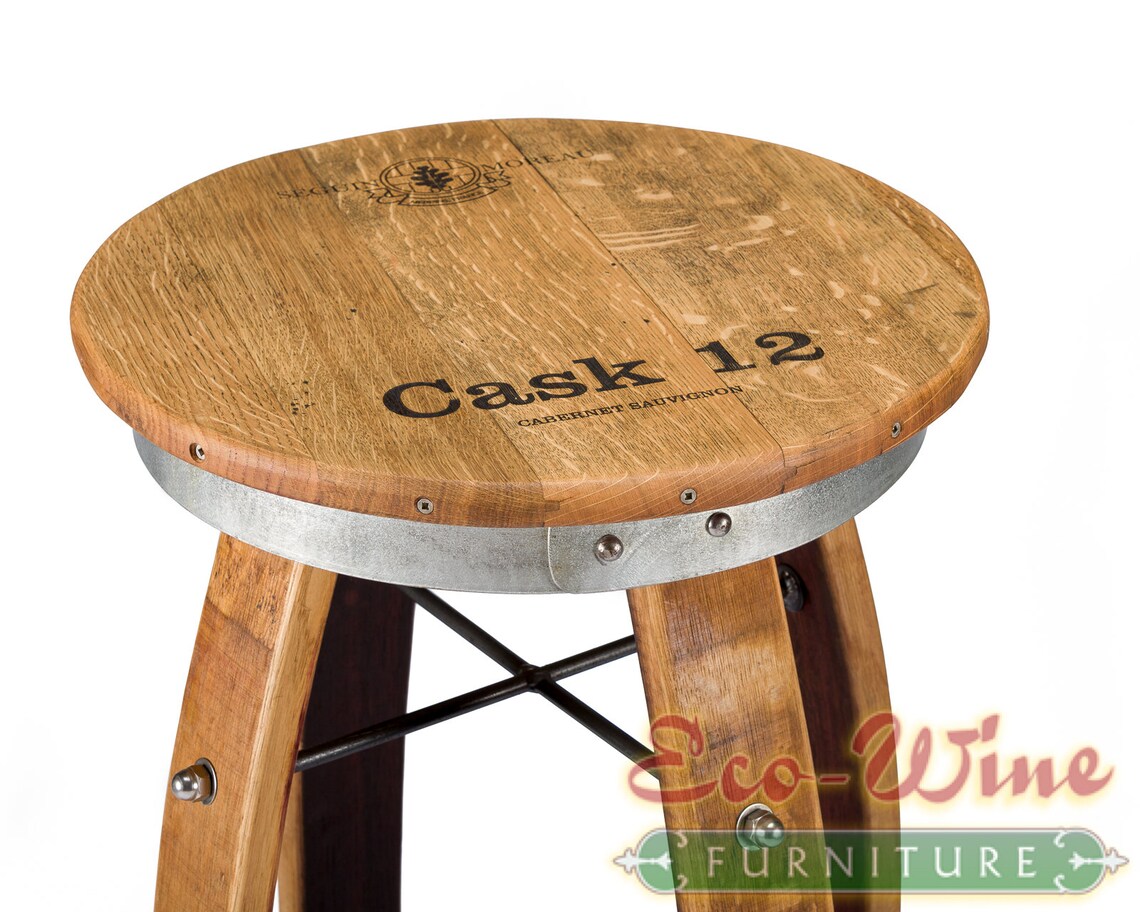 Wine Barrel Stool Round Swivel - Etsy
