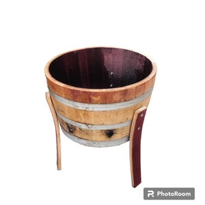 Rustic Raised Wine Barrel Planter With Stave Legs - Etsy