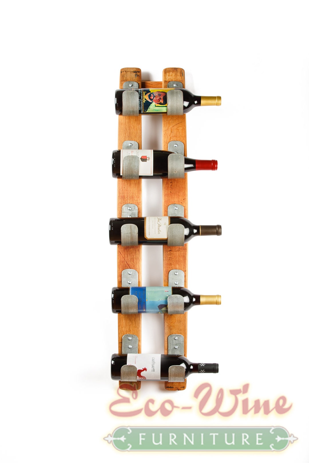 Wine Barrel 5 Bottle Display, Wall Design. - Etsy