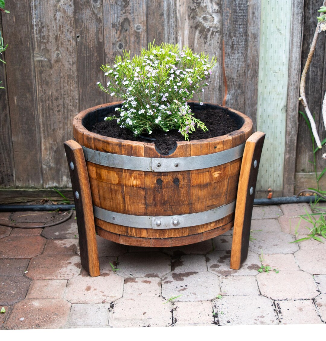 5 Gallons 1/2 Planter Wine Barrel With Legs. - Etsy