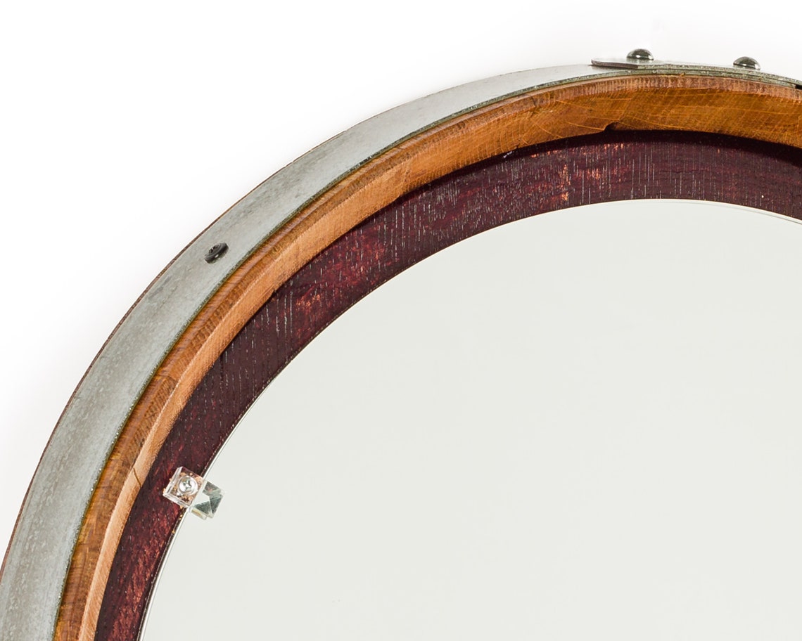 Wine Barrel Mirror Round Wall/ Handmade, Napa Valley - Etsy