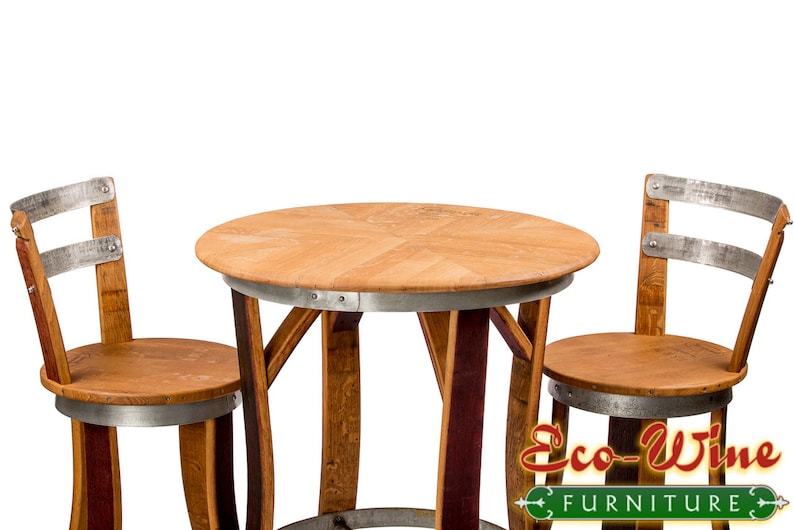 Wine Barrel Bistro Set, 1 Table 2 Chairs - Etsy