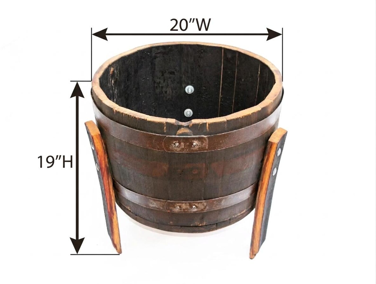 10 Gallon Oak Whiskey Barrel Planter With Legs Handmade Rustic Garden ...