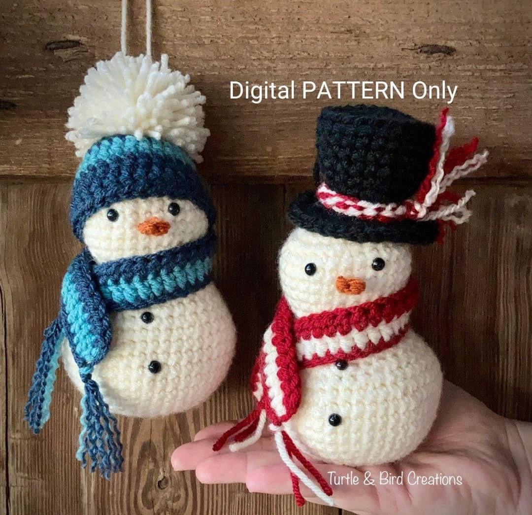 Crochet Snowman Ornament - Crochet PATTERN Only - Etsy