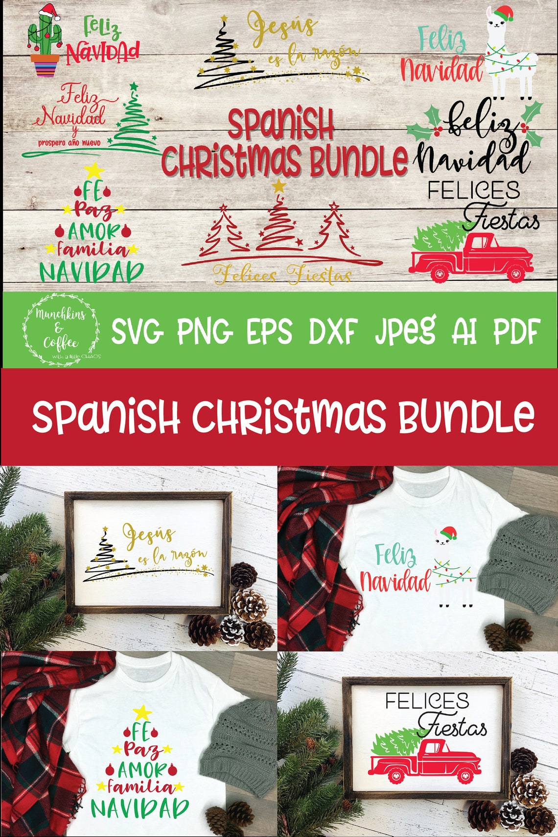 Spanish Christmas Bundle Cut Files - Etsy