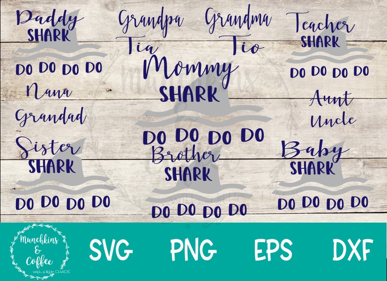 Shark Family SVG - Etsy