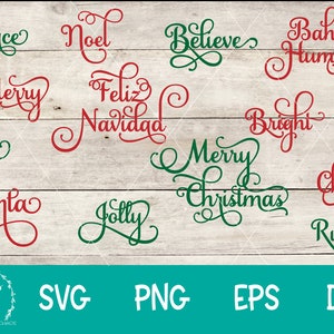 Christmas Words- SVG - Etsy