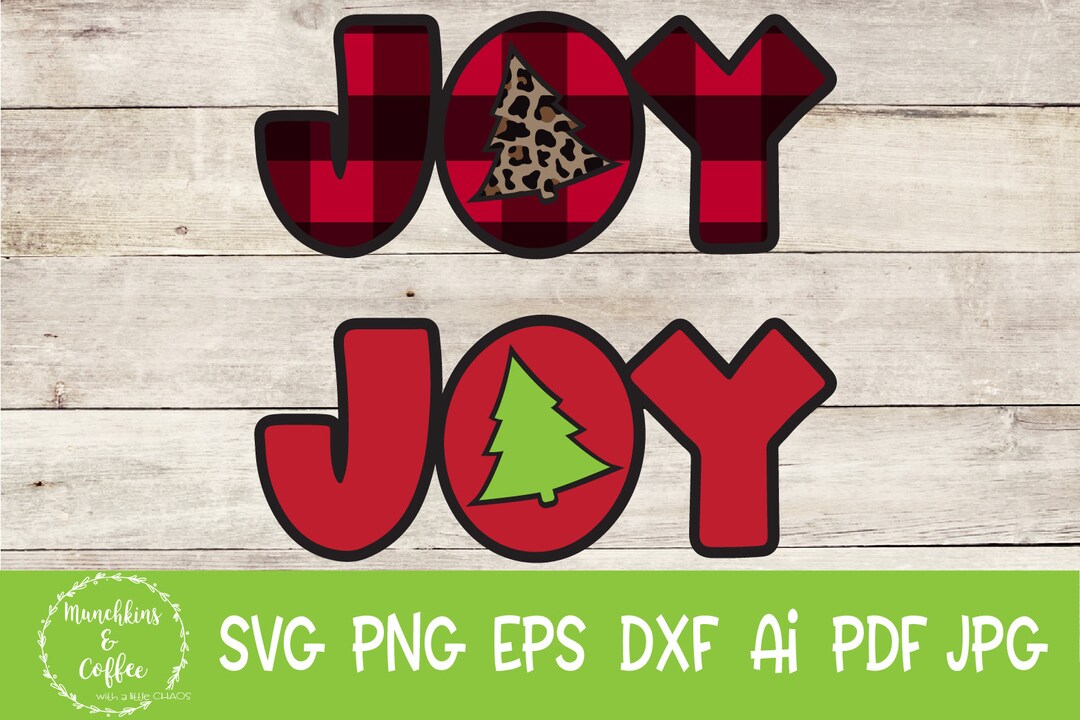 Joy With Tree Svg - Etsy