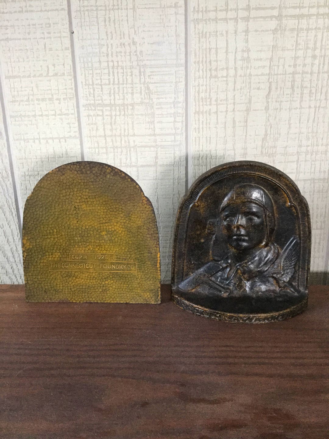 Charles Lindbergh "the Aviator" Art Deco Cast Iron Bookends - Etsy