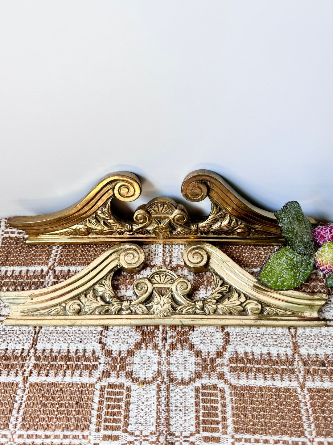 Gold Gilt Metal Brass Scroll Decor Heavy Interior Door Topper Vintage ...