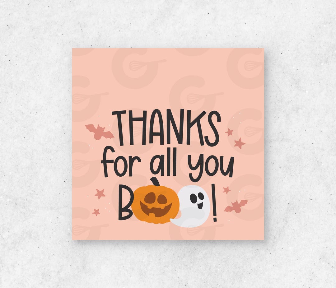 2" TAG - Thanks for All You BOO - Halloween Digital Download/cookie ...