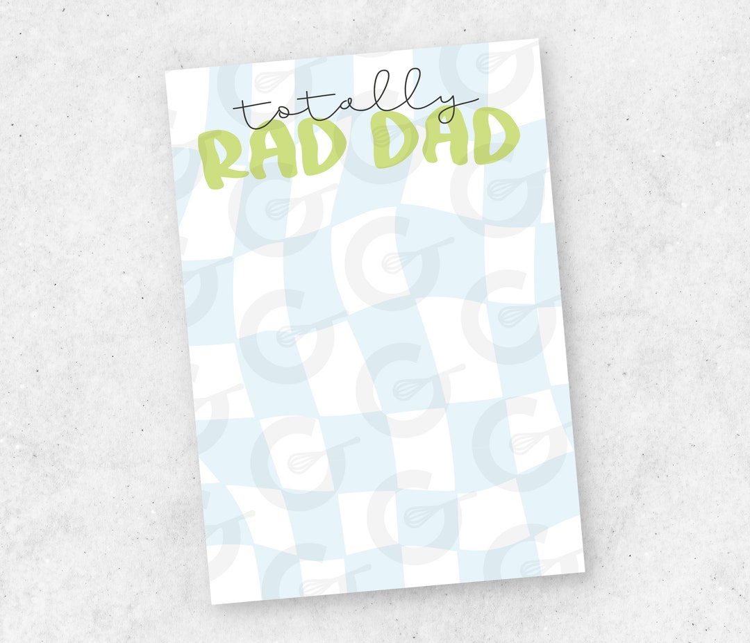Totally Rad Dad Cookie Card - Father's Day Printable - Etsy