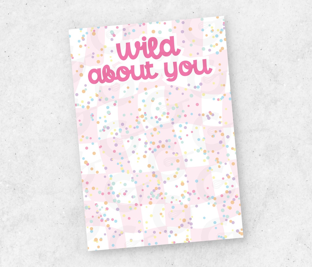 Wild About You Cookie Card Valentine's Day Cookie Printable - Etsy