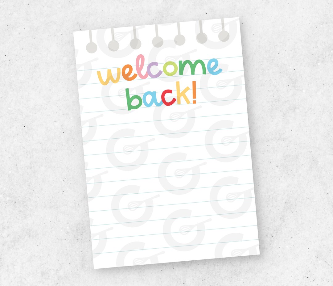 Welcome Back Cookie Card - Back to School - Ready to Cut 3.5"x5" (4 ...