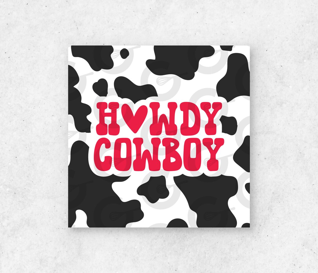Howdy Cowboy Tag Valentine's Day Cookie Printable - Etsy