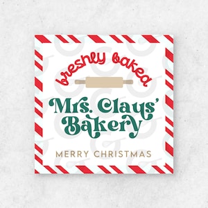 Mrs. Claus' Bakery Cookie Tag Printable - Etsy
