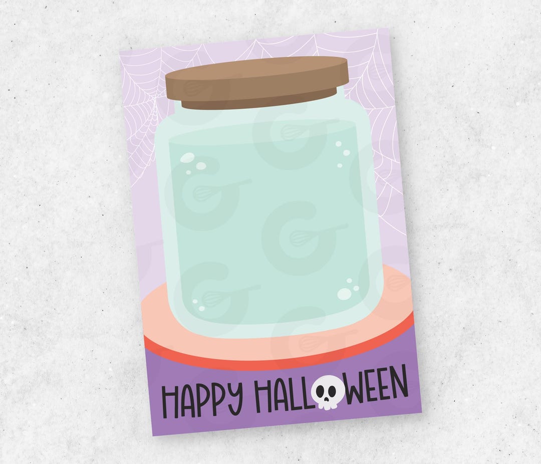 3.5" X 5" CARD - Eyeball Jar - Halloween Digital Download / Cookie ...