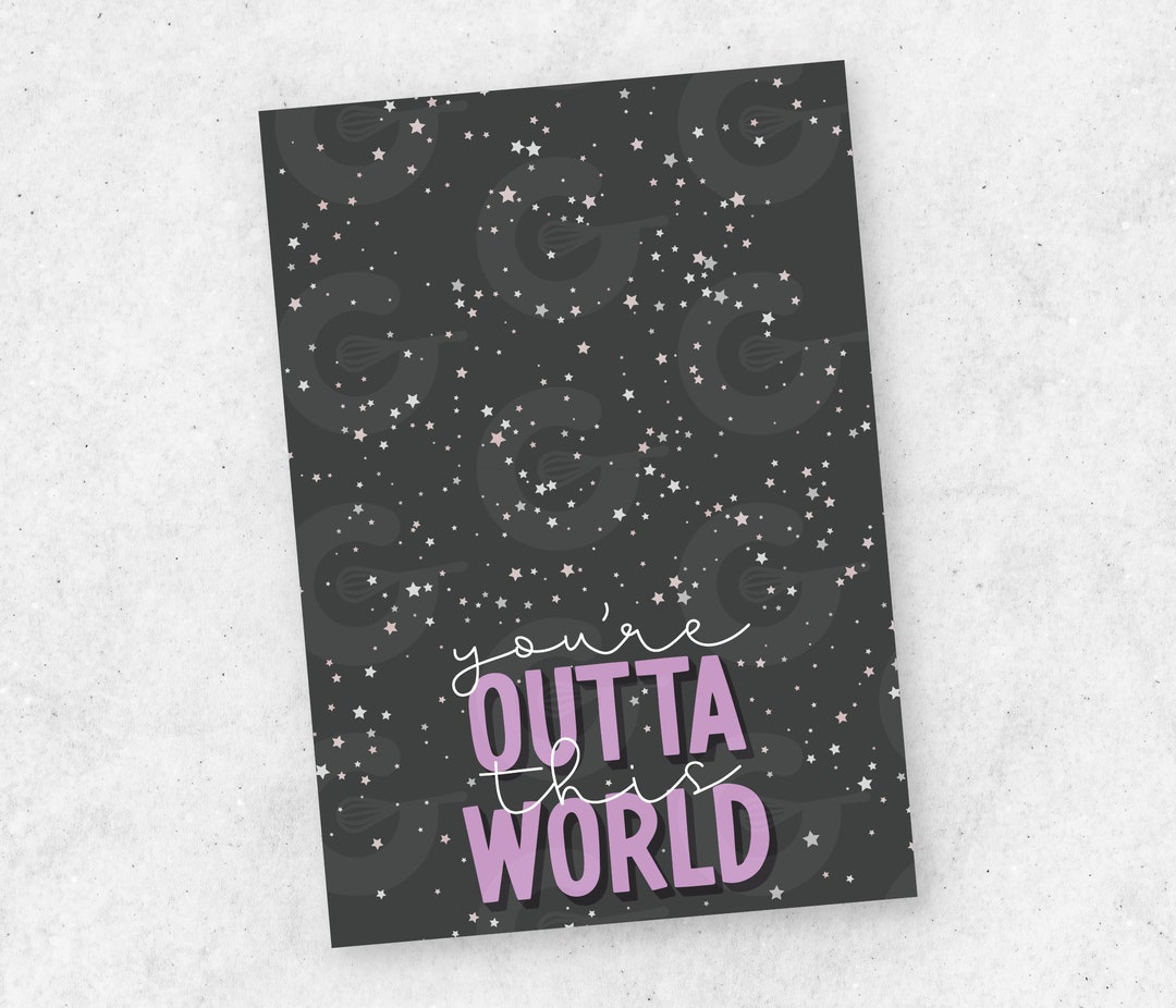 3.5" X 5" CARD - You're Outta This World - Valentine's Day Cookie ...