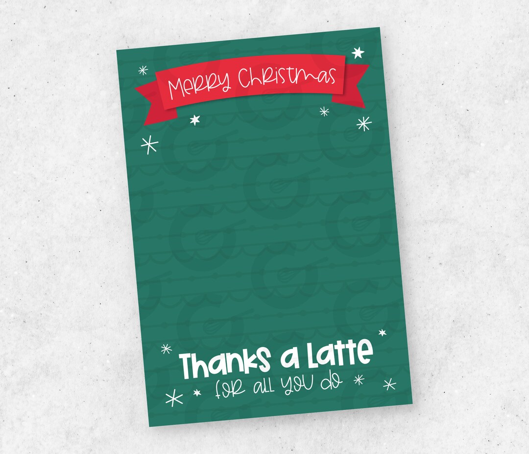 Merry Christmas - Thanks a LATTE Cookie Card - Etsy