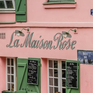 Classic Parisian Maison Rose Façade, Pink Restaurant Façade, Fine Art ...