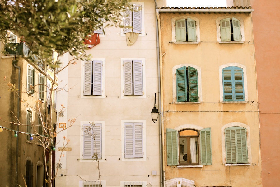 Provence Shuttered Windows Scene, South of France Colorful Photo, Fine ...