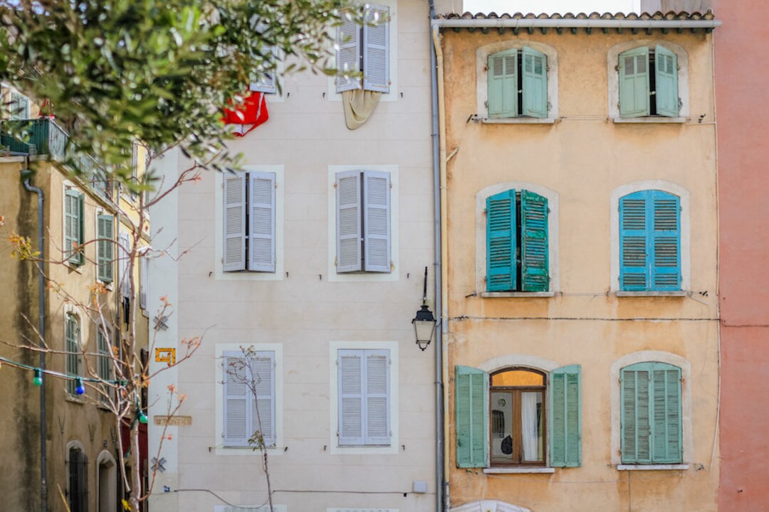 Provence Shuttered Windows Scene, South of France Colorful Photo, Fine ...