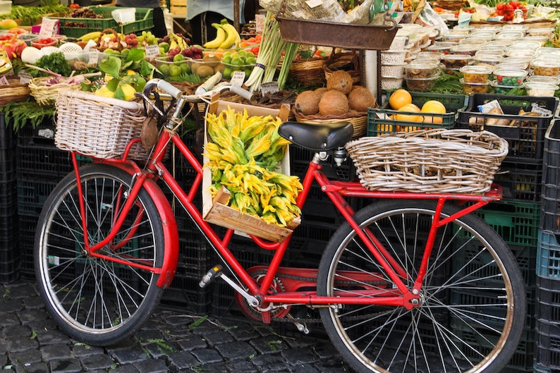 Rome, Italy Bicycle, Rome Market, Red Bike, Fine Art Travel Photography ...