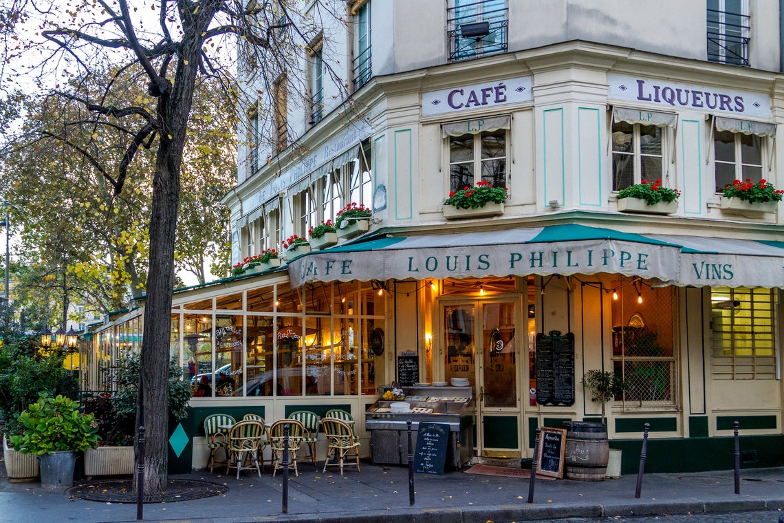 Café Louis Philippe Paris, Fine Art Paris Photography by Falling off ...