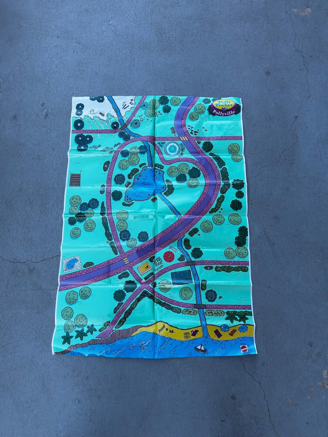 Polly Pocket Map Matt for Pollyville Vintage 1990's Original 1993 - Etsy