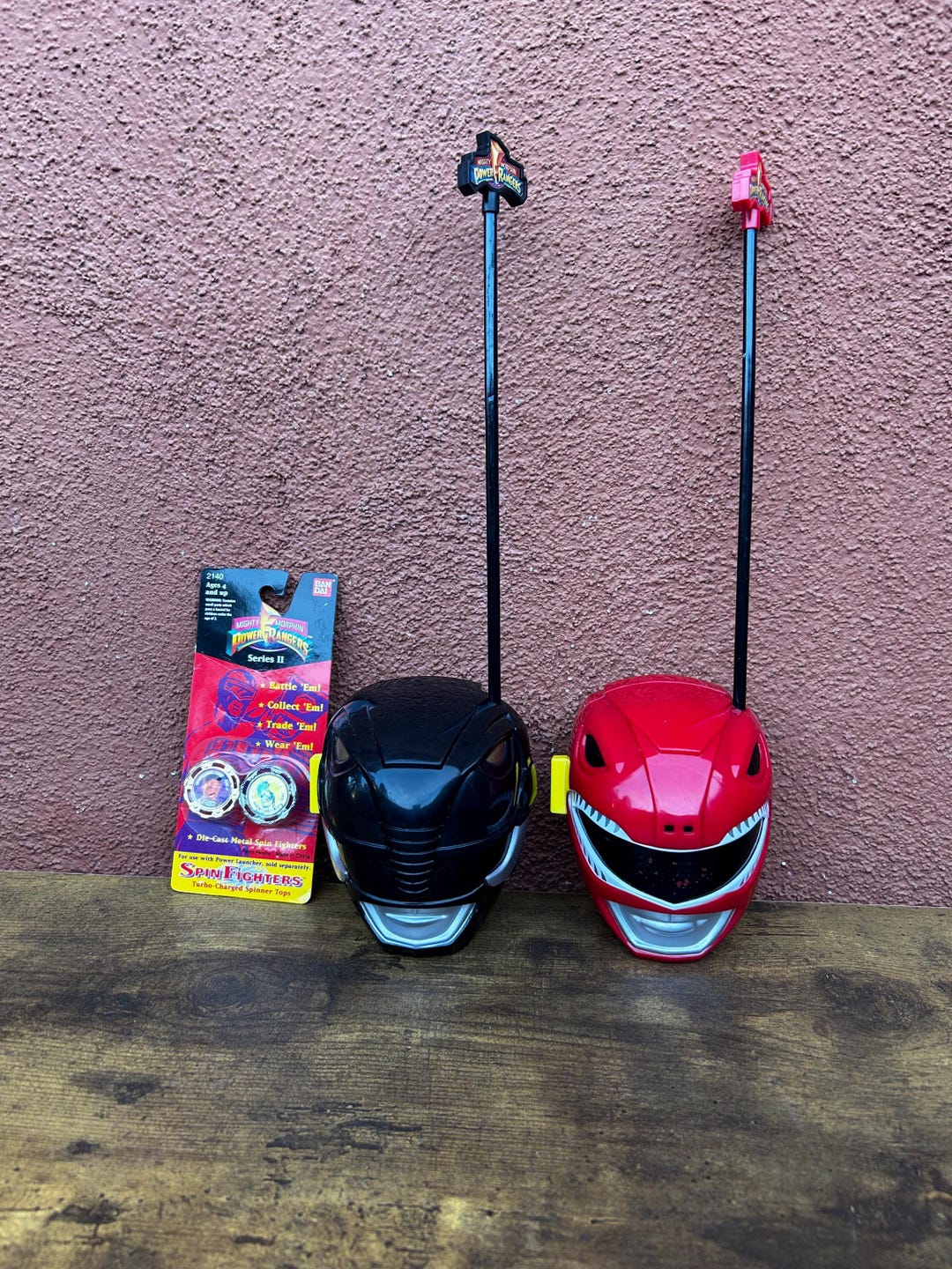 Mighty Morphin Power Rangers Handheld Walkie Talkies (working) & Spin ...