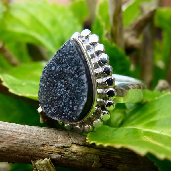 Druzy Quartz Ring - Etsy