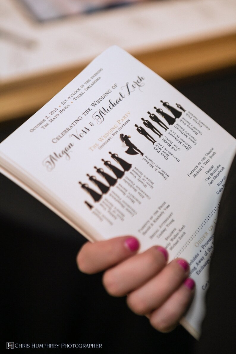 Silhouette Wedding Program Fun Wedding Program Ceremony | Etsy