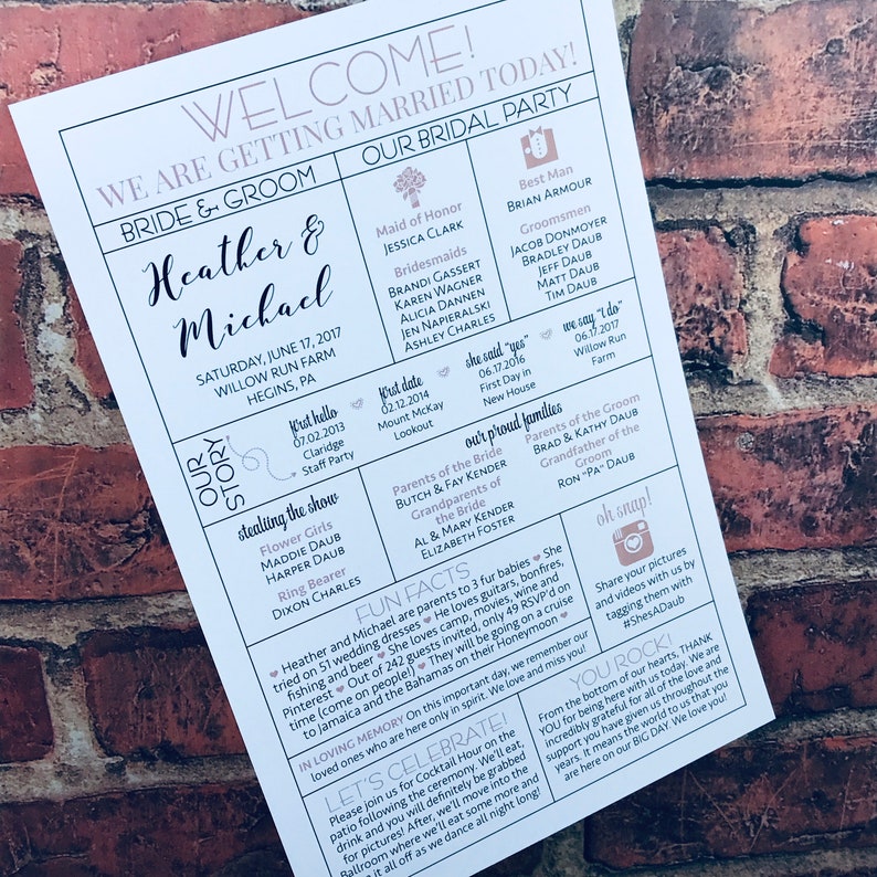 Infographic Wedding Ceremony Program • Ceremony Program • Wedding ...