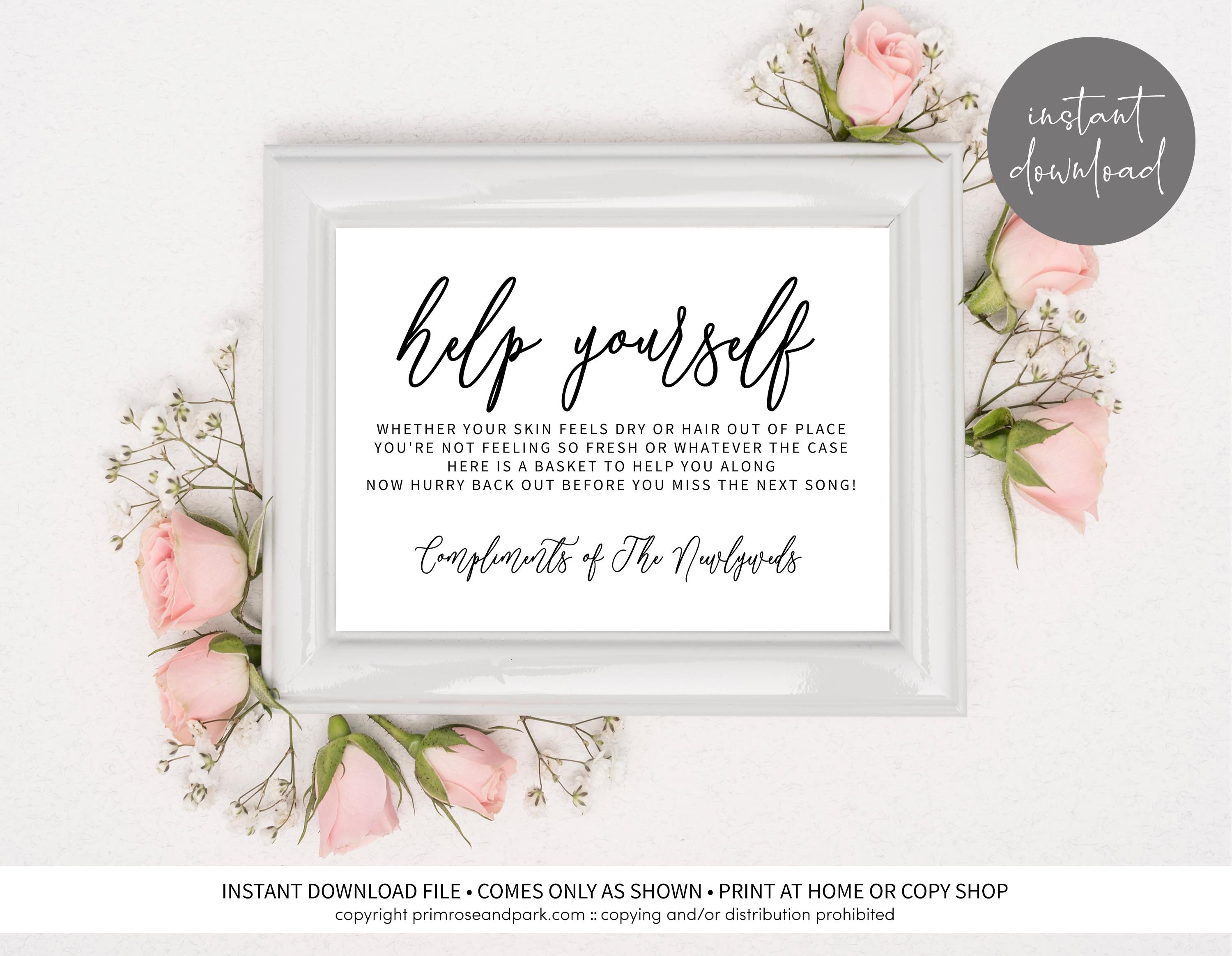 Bathroom Amenities Sign Wedding Bathroom Sign Bathroom | Etsy