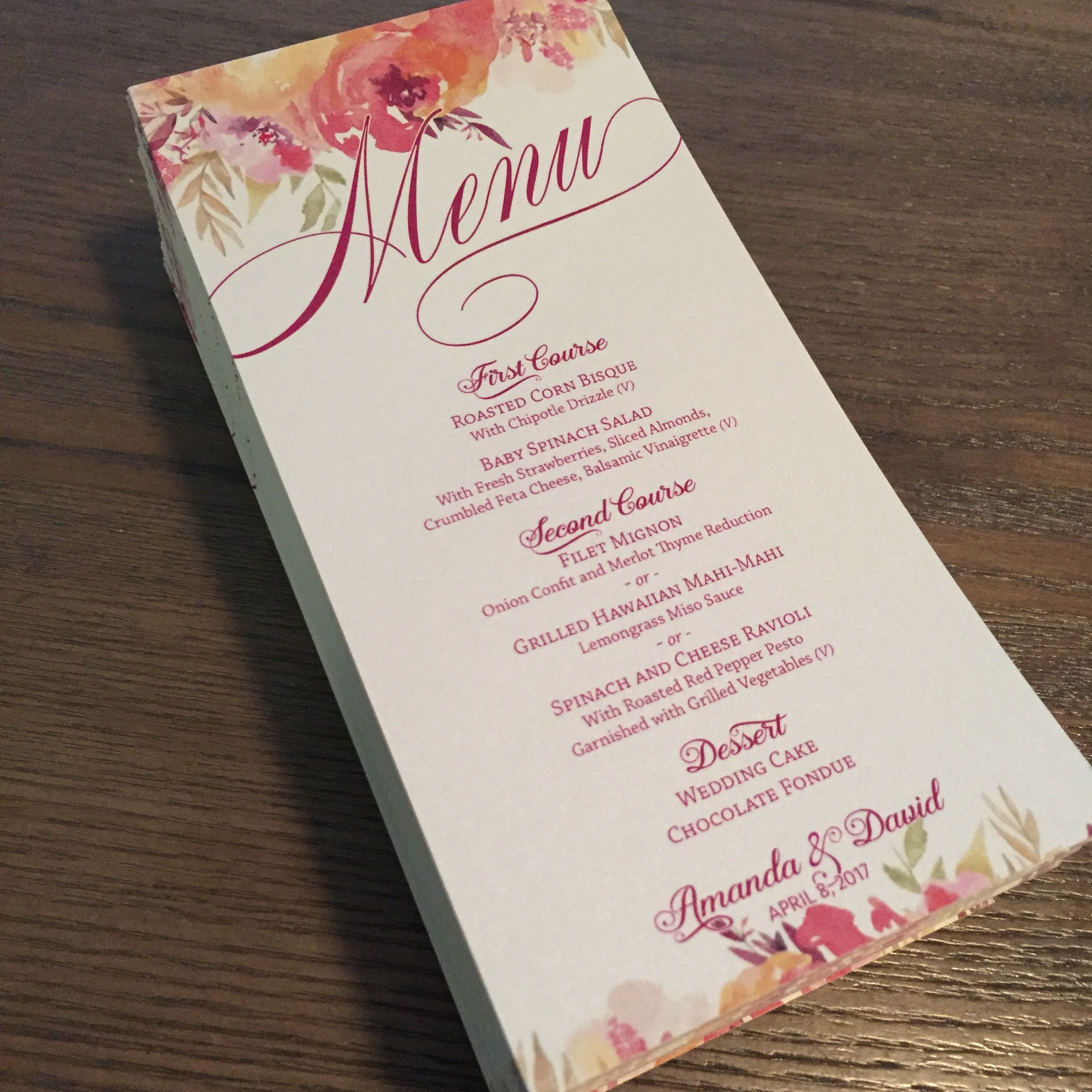 Elegant Menu Cards Modern Menu Cards Wedding Menu Card | Etsy