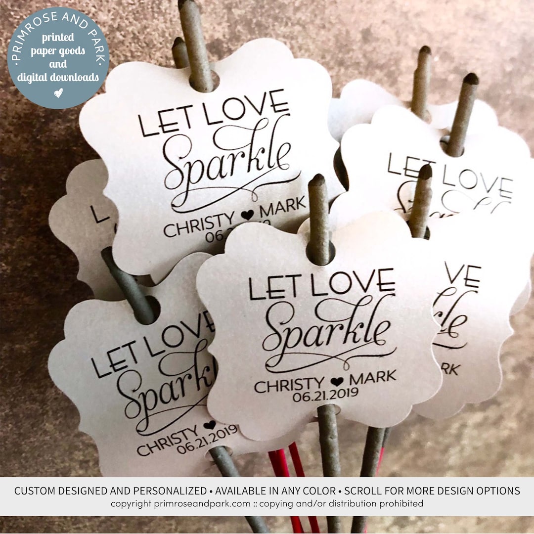Sparkler Tags for Wedding • Let Love Sparkler • Sparkler Sticks Tags ...