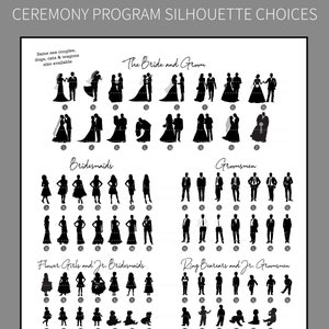 Wedding Program Poster Printable • Ceremony Program • Silhouette Wedding Program • Wedding ...