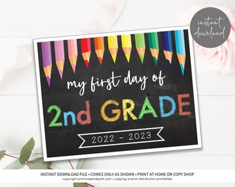 Galaxy Theme First Day of School Sign 2nd Grade Back to - Etsy