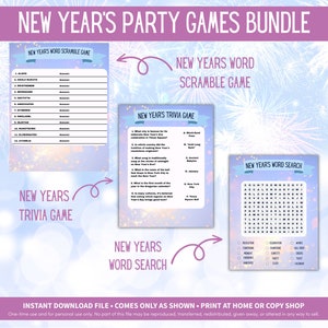 New Year's Party Games Printable Bundle: Family Activity (PDF Download ...