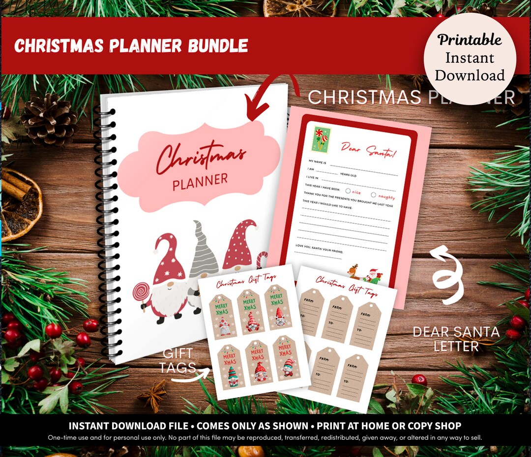 Christmas Planner Mega Bundle: Printable Gift Tags (digital Download ...