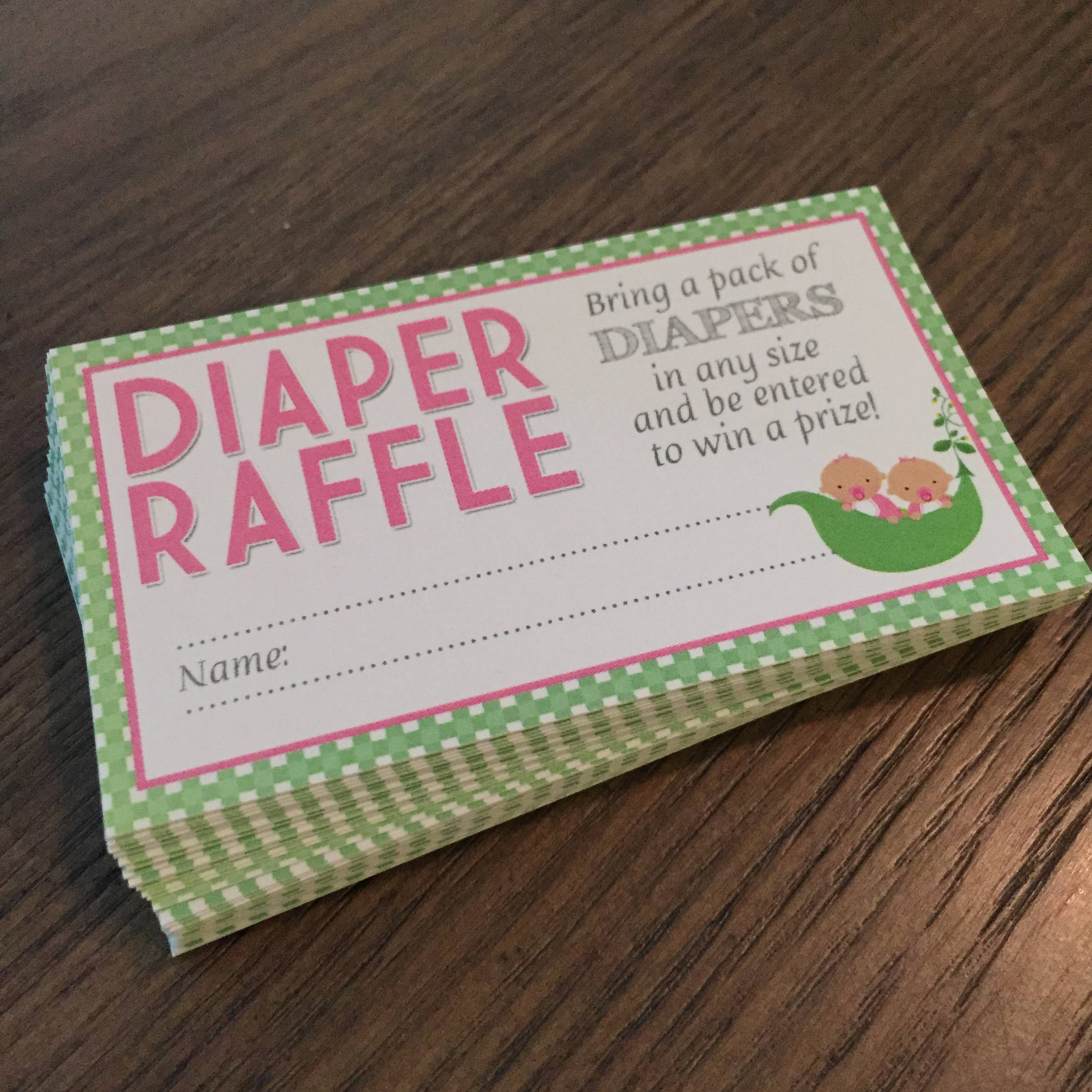 Invitation Add-on Diaper Raffle Tickets Printed Diaper | Etsy