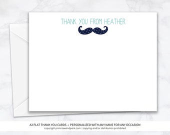 Mustache Thank You Cards - Etsy