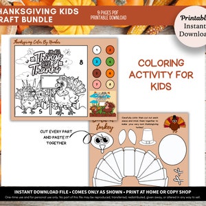 Thanksgiving Kids Printable Download Bundle • Thanksgiving Themed ...