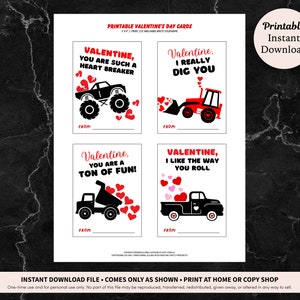 Valentine's Day Cards for Classroom • Monster Truck Valentine's Day ...