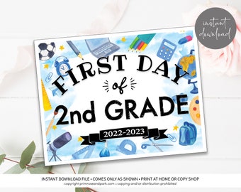 Galaxy Theme First Day of School Sign 2nd Grade Back to - Etsy