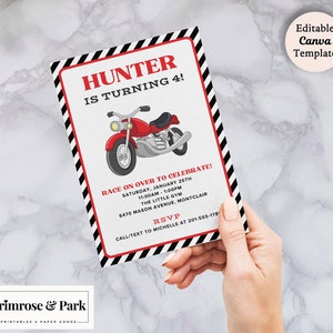 Motorcycle Birthday Invitation Digital Download | Dirt Bike Birthday ...